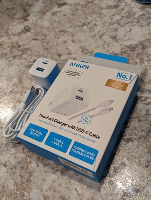 Anker 2 Port 33w Wall Charger With 6' Usb-c To Usb-c Cable - White : Target