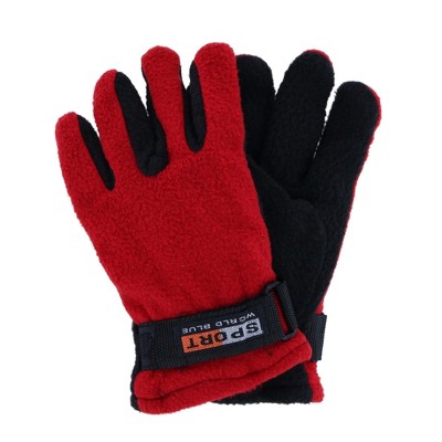 Ctm Kids' 5-13 Insulated Fleece Winter Glove, Red : Target