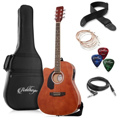 Ashthorpe Full-size Cutaway Dreadnought Acoustic Electric Guitar ...