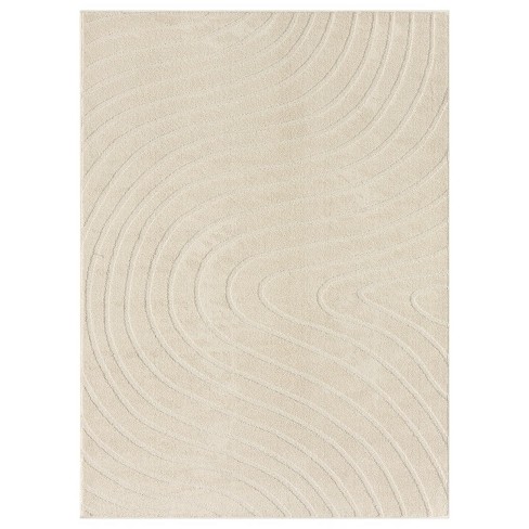 Luxe Weavers Modern Geometric Wave Cream 2x3 Area Rug : Target