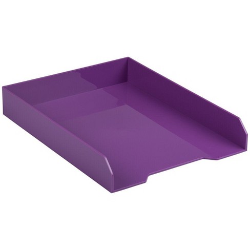 Jam Paper Stackable Paper Trays - Purple - Letter Tray - Sold ...