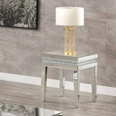 Dafina Square End Table With Mirrored Top Chrome - Coaster : Target