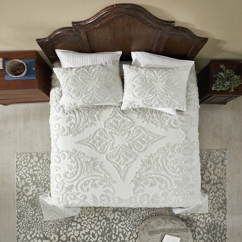 Better Trends Rylee Collection Ivory Cotton Tufted Bedspread Set : Target