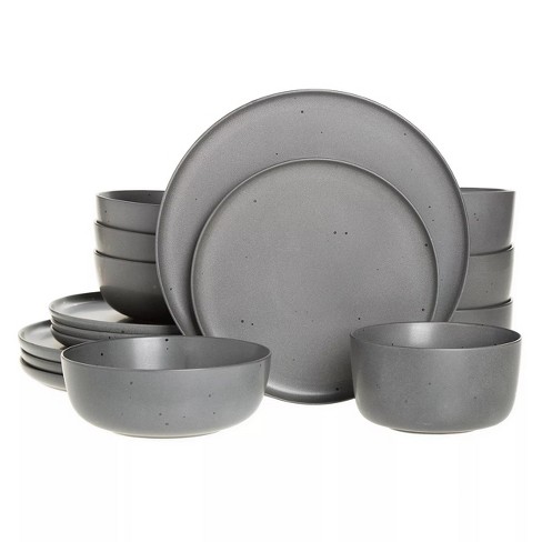 Gibson Our Table Landon 16 Piece Stoneware Dinnerware Set In Truffle ...