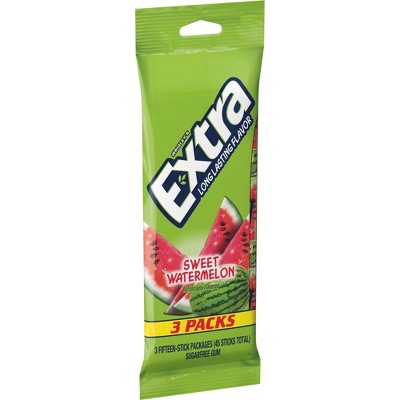 Extra Sweet Watermelon Sugar-free Gum - 15 Sticks/3pk : Target