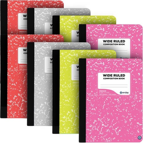 Enday Wide Ruled Colored Marble Composition Notebook 100 Sheets : Target