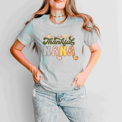 Simply Sage Market Thankful Nana Floral Short Sleeve Tee : Target