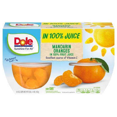 Dole Mandarin Oranges In 100% Juice - 4oz/12ct : Target