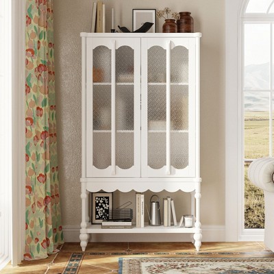 FUFU&GAGA Vintage Freestanding Storage Cabinet,3-Tier Display Bookcase ...