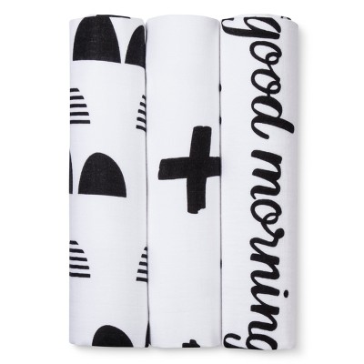 Muslin Swaddle Blankets Good Morning/Good Night 3pk - Cloud Island ...