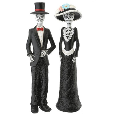 13" Black Outfitted Skeleton Couple : Target