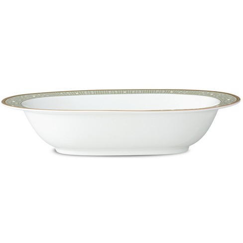 Noritake Infinity Green Gold Gold Medium Oval Vegetable Serving Bowl ...