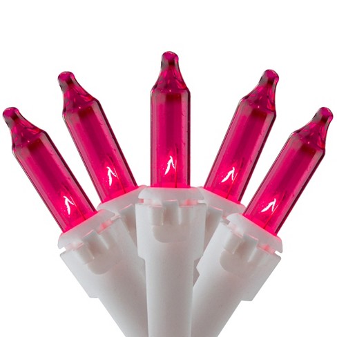 Northlight 35ct Mini String Lights Pink - 7' White Wire : Target