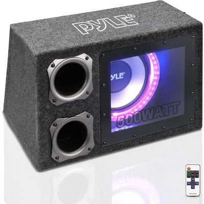 Pyle 8" 500W Single Series Vented Subwoofer Enclosure with LED ...