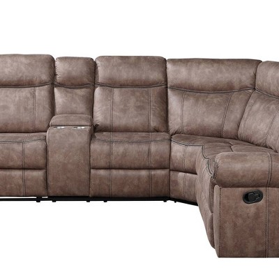 131" Dollum Two-tone Sectional Sofa - Acme Furniture : Target