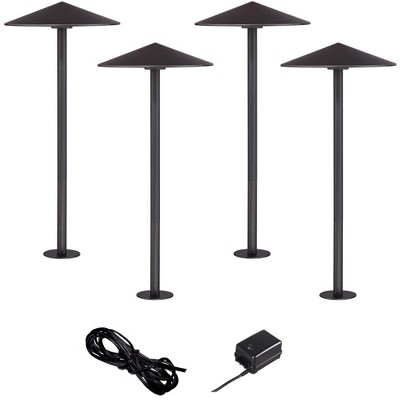 John Timberland Jayce 18 1/2" High Bronze Led Landscape Path Lights Set ...