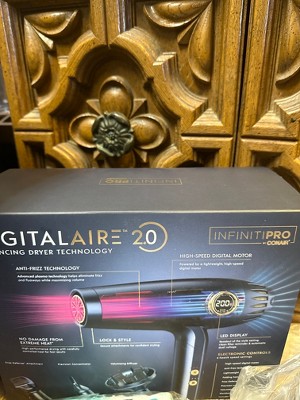 Infinitipro By Conair Digitilaire Folding Handle Hair Dryer - Blue ...