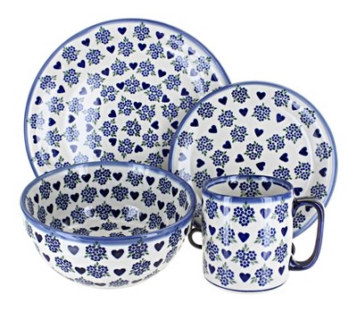 Blue Rose Polish Pottery Sunshine Grotto 16 Piece Dinner Set : Target