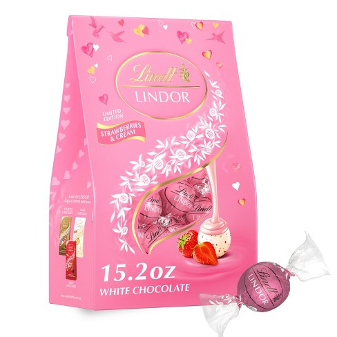 Lindt Lindor Valentine s Strawberries And Cream White Chocolate Truffles 15.2oz Target