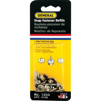 General 3/8 In. D Brass Screw Snap Fastener Refill 6 Pk : Target