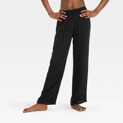 Girls' Wide Leg Solid Cover Up Bottom - Art Class™ Black M : Target