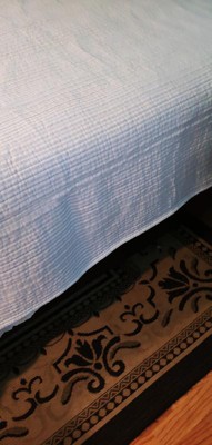 King Reversible Cotton Stripe Quilt Navy - Threshold™ : Target