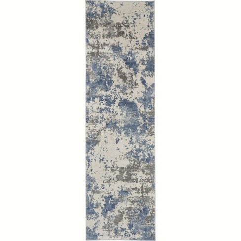 Nourison Rustic Textures Modern Brushstrokes Indoor Area Rug Grey/blue ...