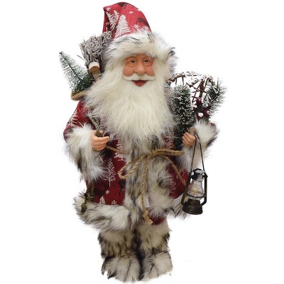 Northlight 16" Santa Claus With Lantern And Snowshoes Christmas Figure ...