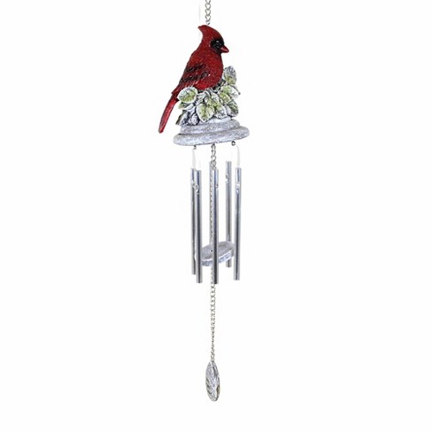 Roman 16.0 Inch Cardinal Small Windchime Bell Red Bird Bells And Wind ...