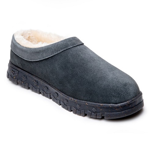 Minnetonka Women's Neva Suede Slip-on Clog Slippers 61105, Charcoal - 9 ...