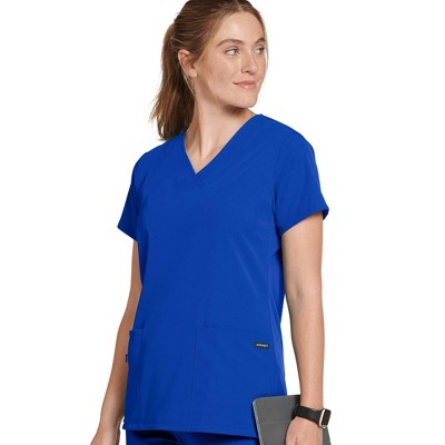 Jockey Women's V-neck Crossover Scrub Top Xl Royal Blue : Target