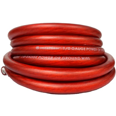 Installgear 1/0 Gauge Red Wire Awg Cca Power Or Ground Wire 25-feet ...