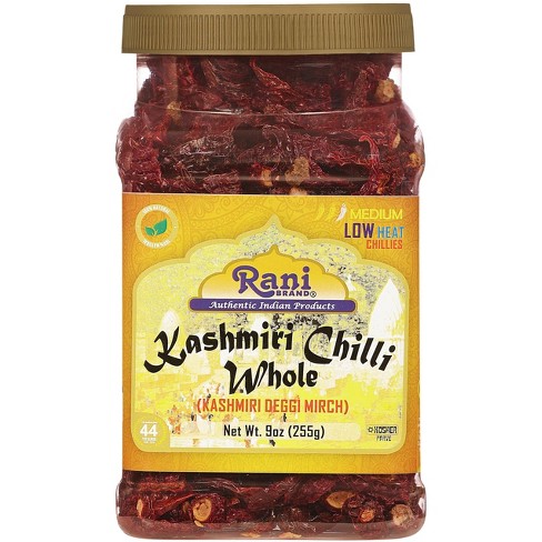 Kashmiri Chilli Whole Stemless (deggi Mirch) - 9oz (255g) - Rani Brand ...