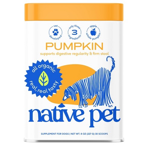 Native Pet Pumpkin Supplement Powder For Dogs - 8oz : Target