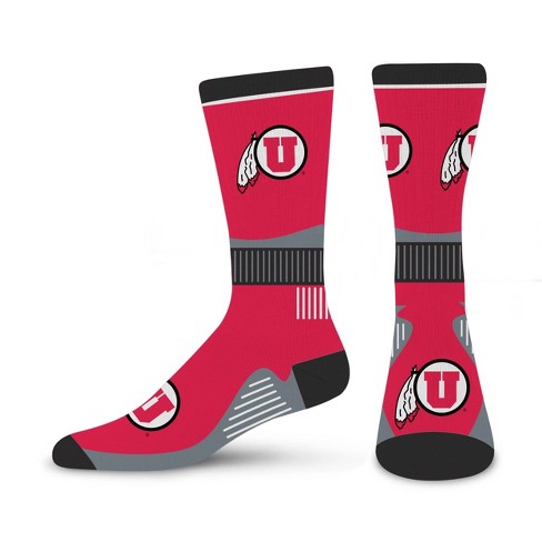 NCAA Utah Utes Large Crew Socks: Team Logo Knit Apparel : Target