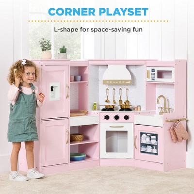 Best Choice Products Pretend Play Corner Kitchen, Interactive Wooden ...