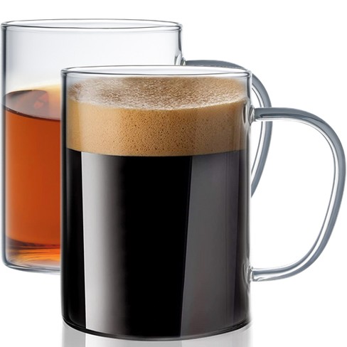 Le'raze Set Of 6 Clear Borosilicate Glass Coffee And Tea Mugs With ...