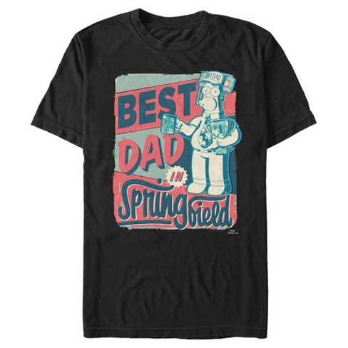 Men's The Simpsons Father's Day Best Dad In Springfield T-shirt - Black ...