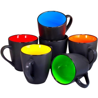 Bruntmor 16 Oz Silver Coffee Mugs Large Size Ceramic Espresso Cups, Set ...