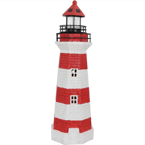 Sunnydaze Outdoor Backyard Garden Nautical Lighthouse Solar Led ...