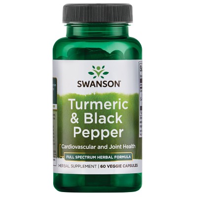 Swanson Herbal Supplements Turmeric & Black Pepper Capsule 60ct : Target