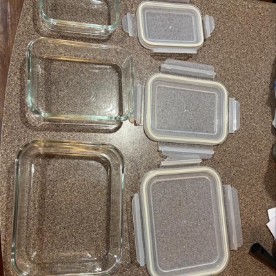 6pc (set Of 3) Glass Food Storage Container Set Clear - Figmint™ : Target