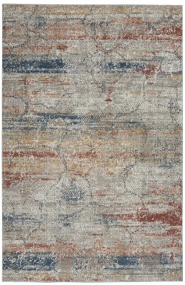 Nourison Rustic Textures Painterly Indoor Rug Grey 7’10” X Round : Target