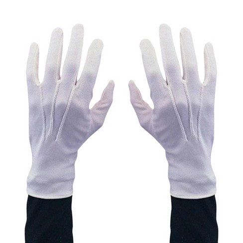 Rubie's White Stretch Nylon Santa Gloves One Size Fits Most : Target