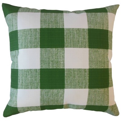 Plaid Square Throw Pillow Green - Pillow Collection: Reversible Cotton ...