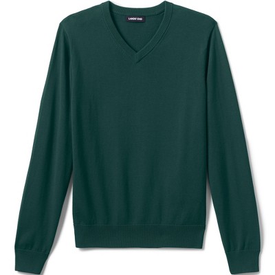 Lands' End School Uniform Men's Cotton Modal Fine Gauge V-neck Sweater ...