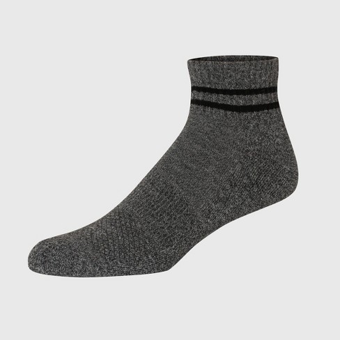 Hanes Premium Men's Comfort Fit Ankle Socks 4pk - Black/gray 6-12 : Target