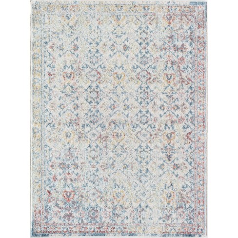 Rugs America Atlas At25a Woven Flora Transitional Vintage White Area ...