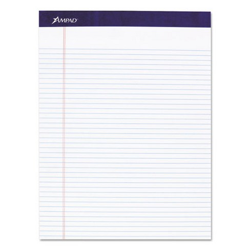 Ampad Legal Ruled Pads, Narrow Rule, 50 White 8.5 X 11.75 Sheets, 4 ...