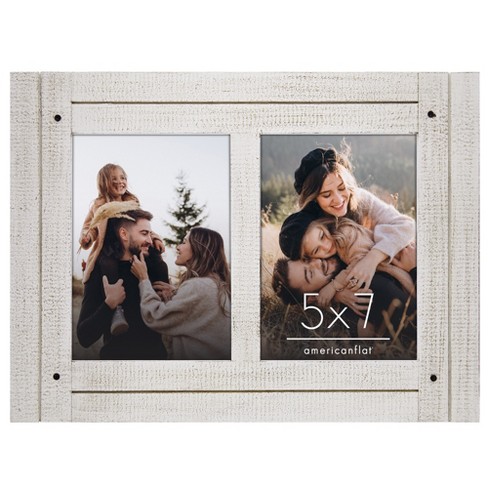 Americanflat Dual Rustic Photo Frame - 5x7 - Aspen White : Target